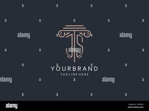 JS Monogram Logo With Pillar Shape Icon Luxury And Elegant Design Logo