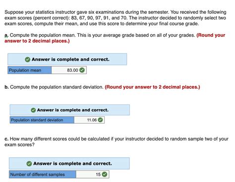 solved suppose your statistics instructor gave six
