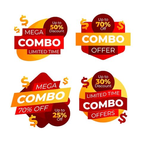 Free Vector Combo Offers Labels Set