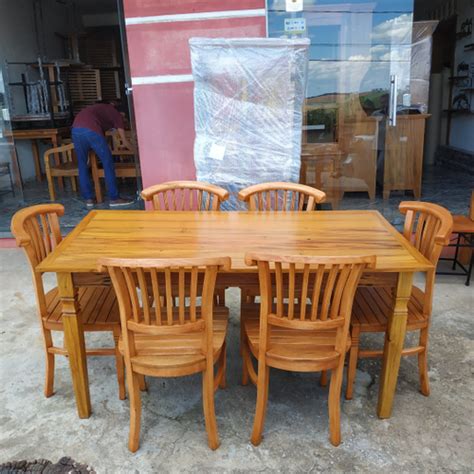 Mesa de Jantar Madeira de Demolição 1 60 x 0 80 06 Cadeiras Leque