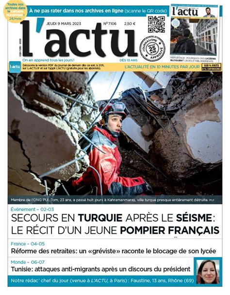 L actu N7106 du 09 mars 2023 à télécharger sur iPad