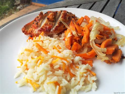 Frango Assado Arroz de Cenoura Iguaria Receita e Culinária