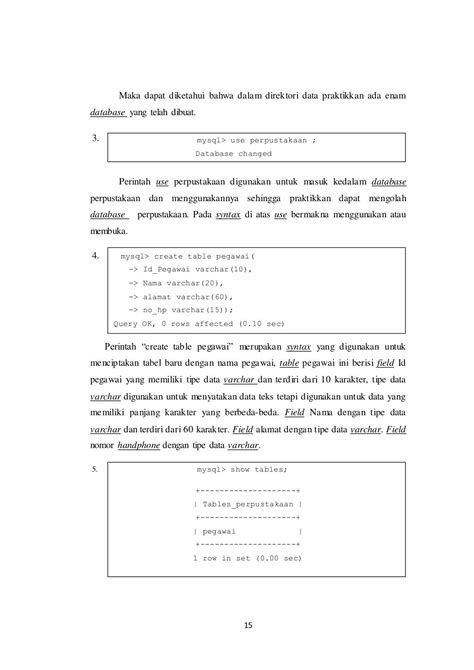 laporan praktikum basis data modul i membangun database sql pada mysql