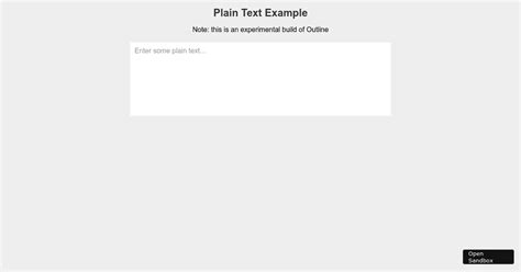 Outline Plain Text Example Forked Codesandbox