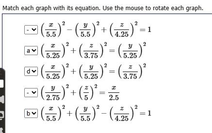 SOLVED Texts Match Each Graph With Its Equation Use The Mouse To