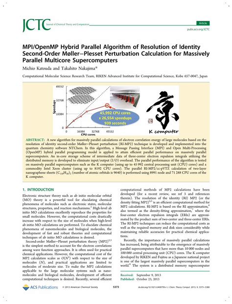 pdf mpi openmp hybrid parallel algorithm of resolution of identity second order møller plesset