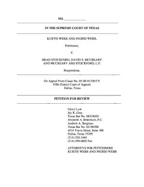 Fillable Online Supreme Courts State Tx KURTIS WEBB AND INGRID WEBB