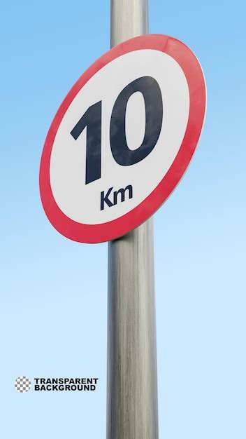 Señal de límite de velocidad de 10 km señal de diez kilómetros