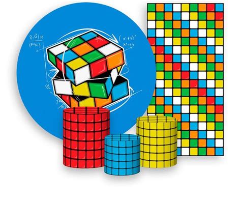 Kit Painel De Festa Trio Capa Cilindro Faixa Veste Fácil Cubo