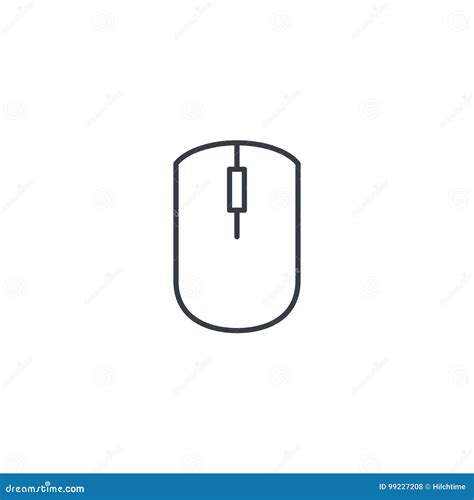 Dun De Lijnpictogram Van De Computermuis Lineair Vectorsymbool Vector