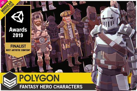 Polygon Modular Fantasy Hero Characters Low Poly 3d Art By Synty Characters Unity Asset Store