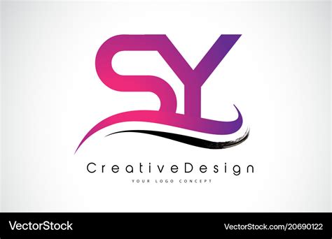 Sy S Y Letter Logo Design Creative Icon Modern Vector Image