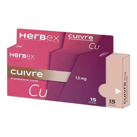 Herbex Cuivre 15 Gélules MaPara Tunisie