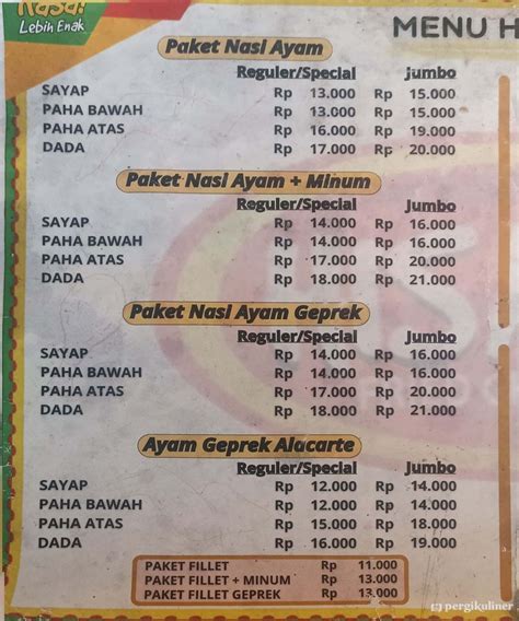 Selalu Diperbarui Menu Hisana Fried Chicken Rungkut Surabaya