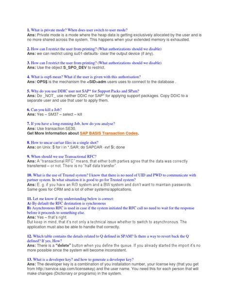 top 27 sap basis interview questions and answers for ibm pdf operating system computer