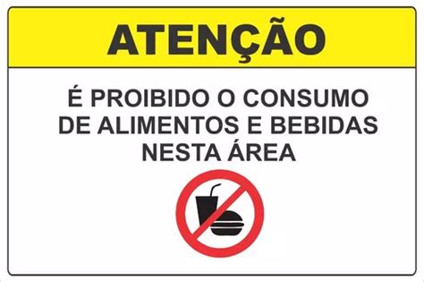 Placas Sinalização Proibido Comer E Beber Neste Local MercadoLivre
