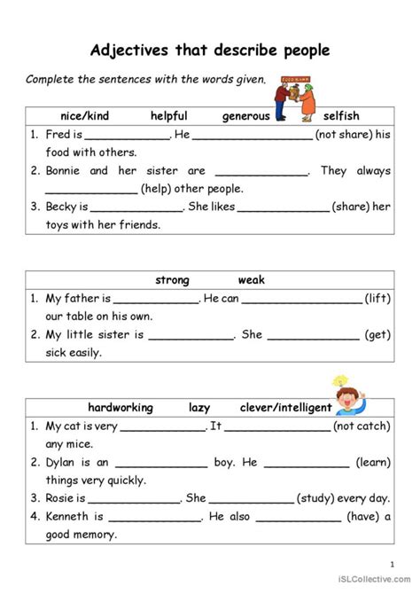 Describing People Online Worksheet Adjectives To Describe People Porn