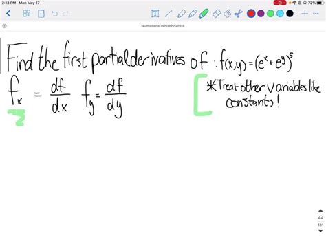 Solved Find The First Partial Derivatives Of The Function F X Y E X