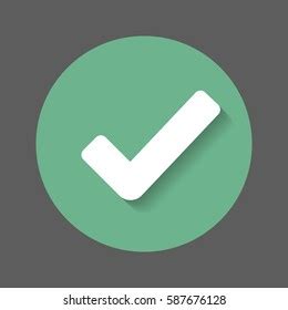 Check Mark Flat Icon Approved Round Stock Vector Royalty Free