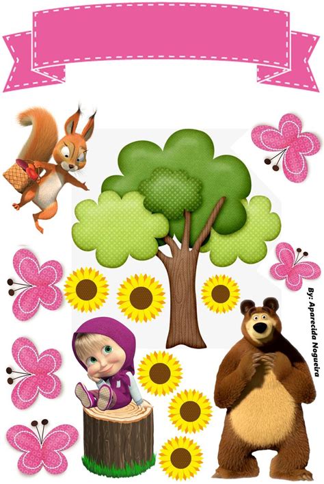 Pin De Luana Em Topos De Bolos Lembrancinha Masha E Urso Masha E O
