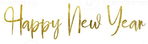 Golden Text Happy New Year Cut Out 10985843 PNG