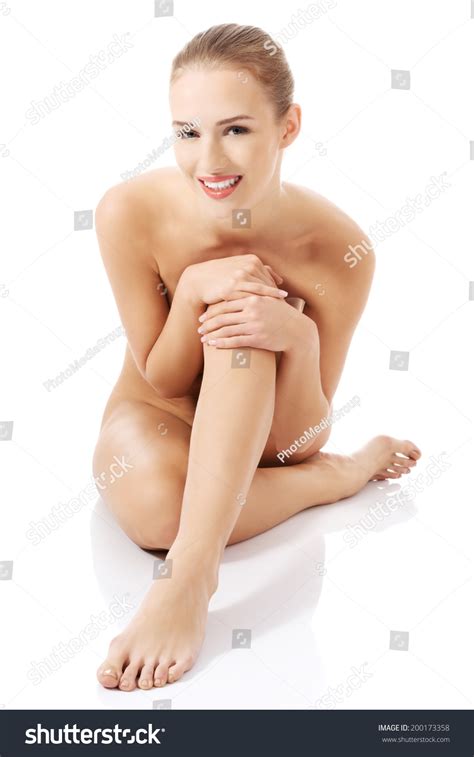 Beautiful Caucasian Naked Woman Sitting Fresh Stock Photo Edit Now