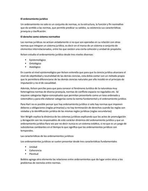 El ordenamiento jurídico El ordenamiento jurídico Un ordenamiento no