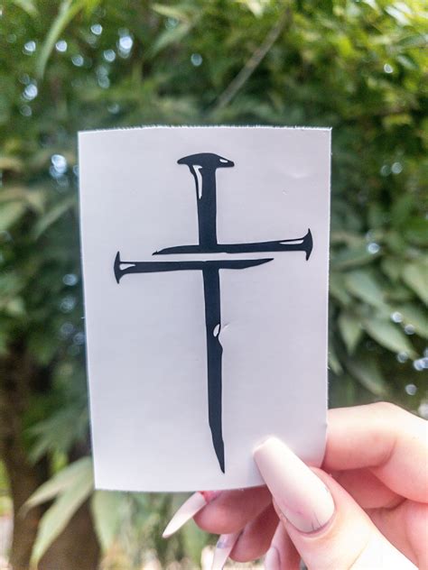 Three Nail Cross Decal Cross Decal Gift For Him Truck Etsy