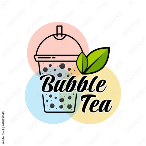 Bubble Tea Logo Inspiration Boba Drink Concept Stock Vector Adobe Stock