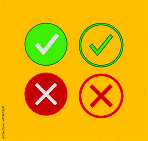 Check Mark And X Mark Icon Illustration For Web And Mobile Design