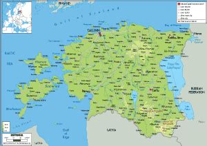 Estonia Map Political Worldometer