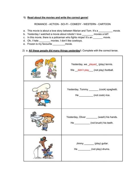 Past Tense Interactive Exercise For Th Grade Simple Past Tense