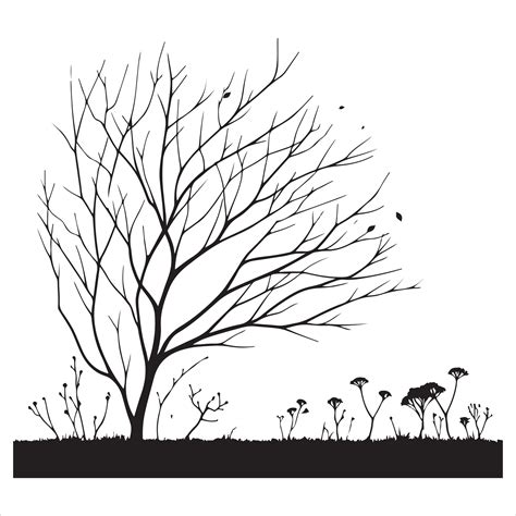 mínimo otoño desnudo árbol vector silueta 36286119 Vector en Vecteezy