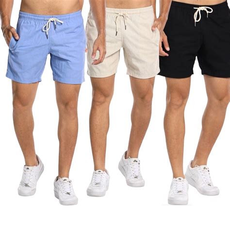 Short Masculino Linho Bermuda Casual Mauricinho Premium Leve Slim Praia