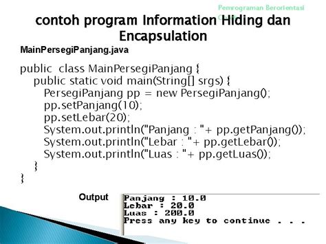 pemrograman berorientasi objek 1 information hiding encapsulation inheritance