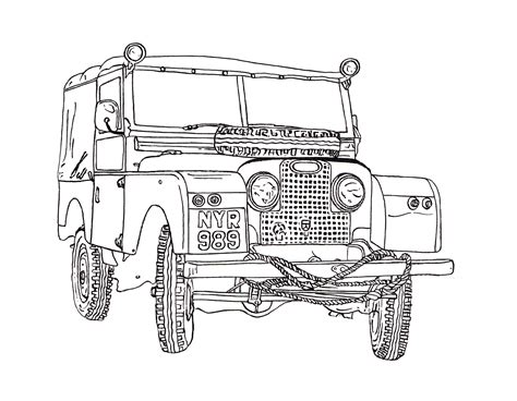 Land Rover Defender 110 Sketch Coloring Page