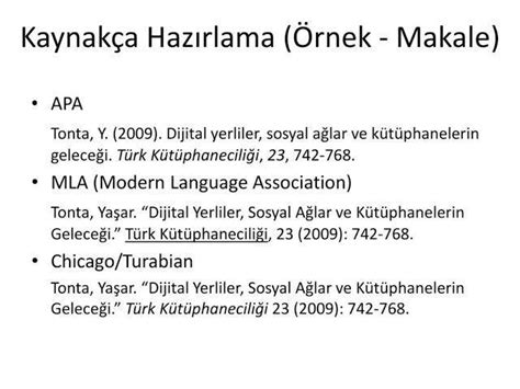 Bir tane kaynakça örneği yazar mısınız w Eodev