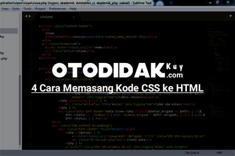 4 Cara Memasang Kode CSS Ke HTML Otodidak Kuy