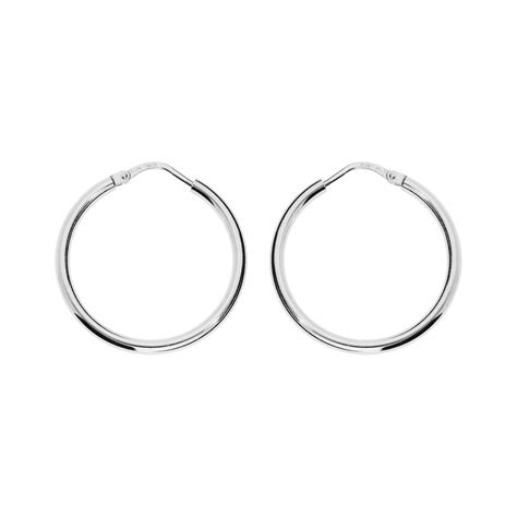 Cr Oles En Argent Rhodi Fil Lisse En Mm Et Diam Tre Mm