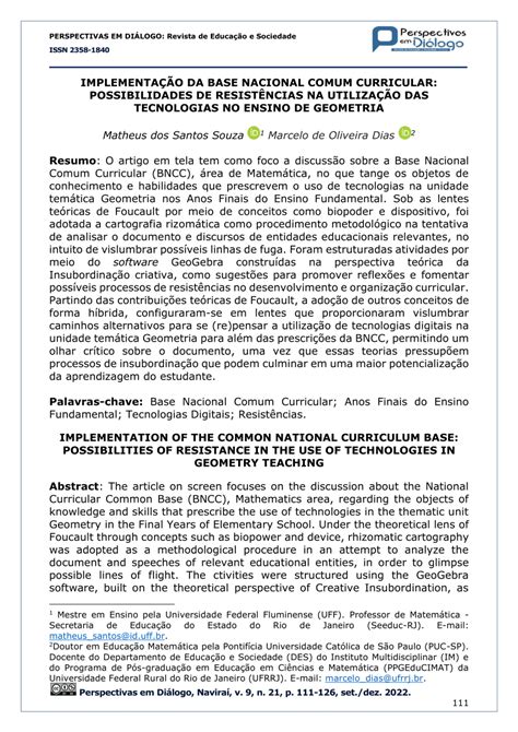 Pdf Implementa O Da Base Nacional Comum Curricular Possibilidades