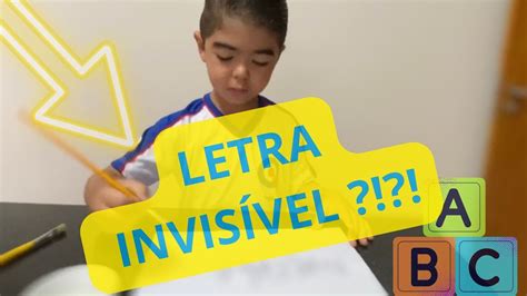 FIZ UMA LETRA INVISÍVEL ÁGUA E BICARBONATO YouTube