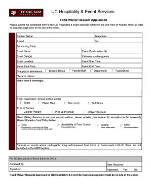 Food Waiver And Indemnification Agreement Form Fill Out And Sign