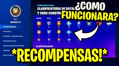 ASI SERAN LAS RANKEDS EN FORTNITE RECOMPENSAS RANGOS MODO ARENA