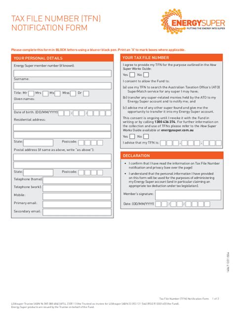 Fillable Online Tax File Number Declaration Form Pdf Australian