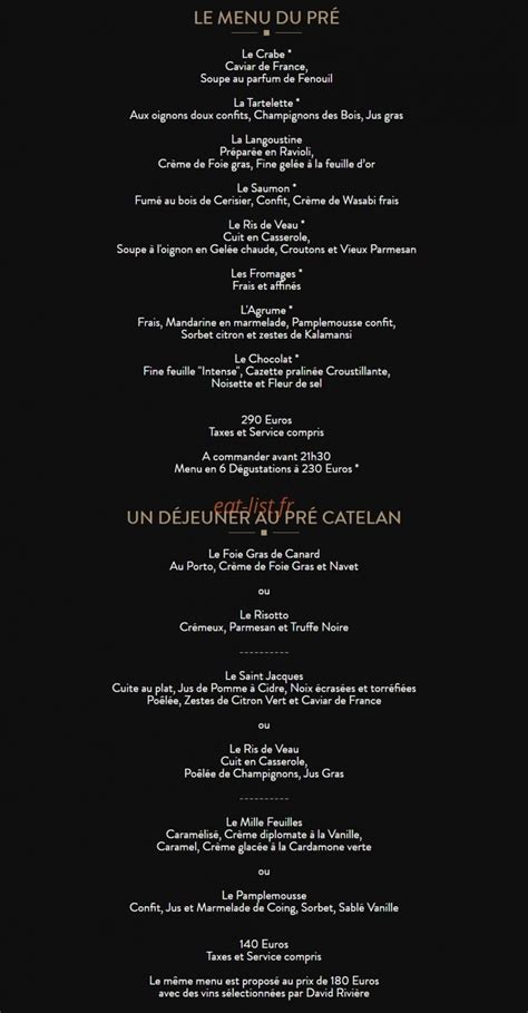 Le pré catelan à Paris 16 menu et photos