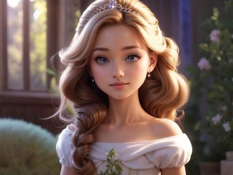 Personaje De Dibujos Animados Hermosa Princesa Linda Chica Foto Premium