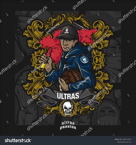 Hooligan de fútbol Partidario de ultras vector de stock libre de
