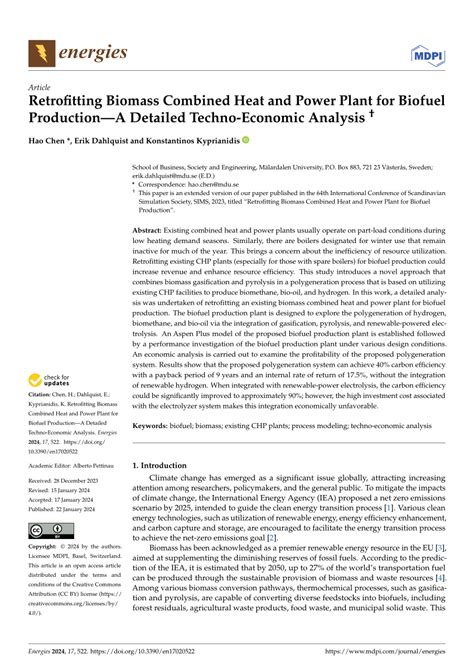 pdf retrofitting biomass combined heat and power plant for biofuel production—a detailed