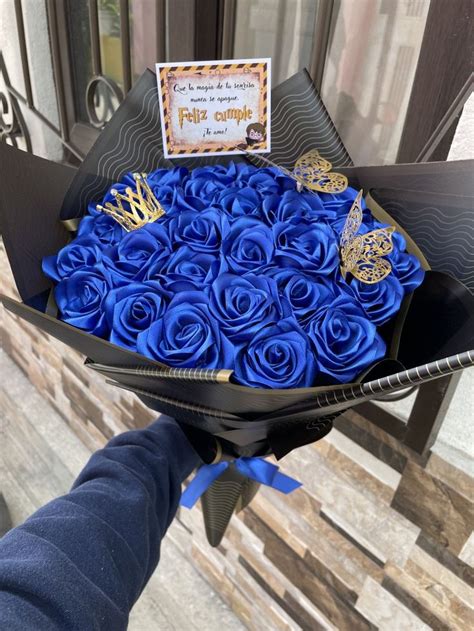 Rosas Eternas Azules Regalos Rosas Ramo De Rosas Ramo De Cintas