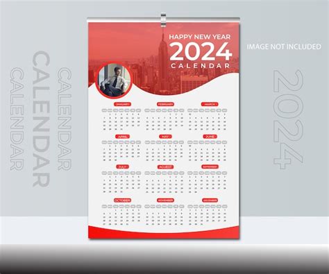 Plantilla De Calendario Vector Modern 2024 Vector Premium